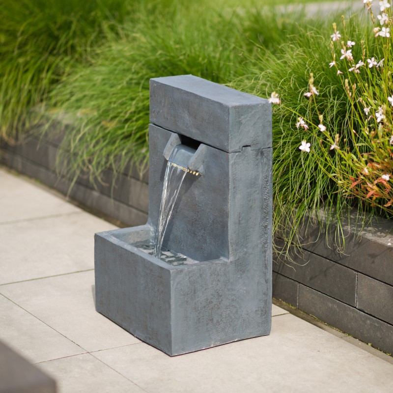 Fontaine Posada grise - kit pompe et LED - jardiprotec